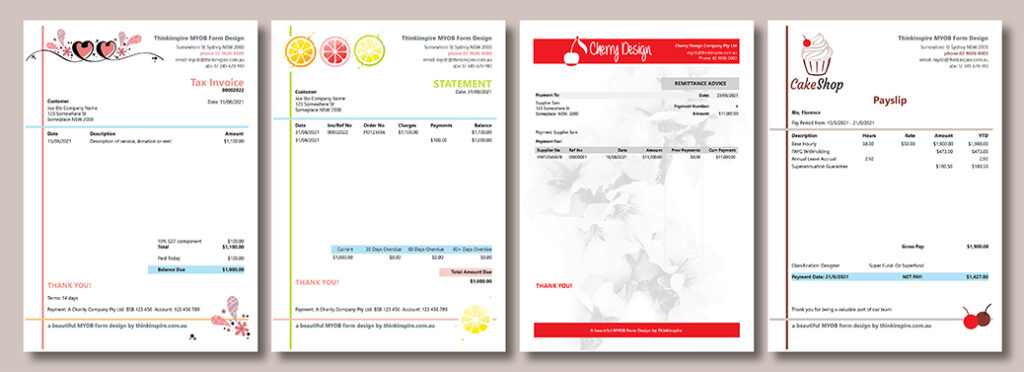 Custom MYOB Form Template - Thinkinspire