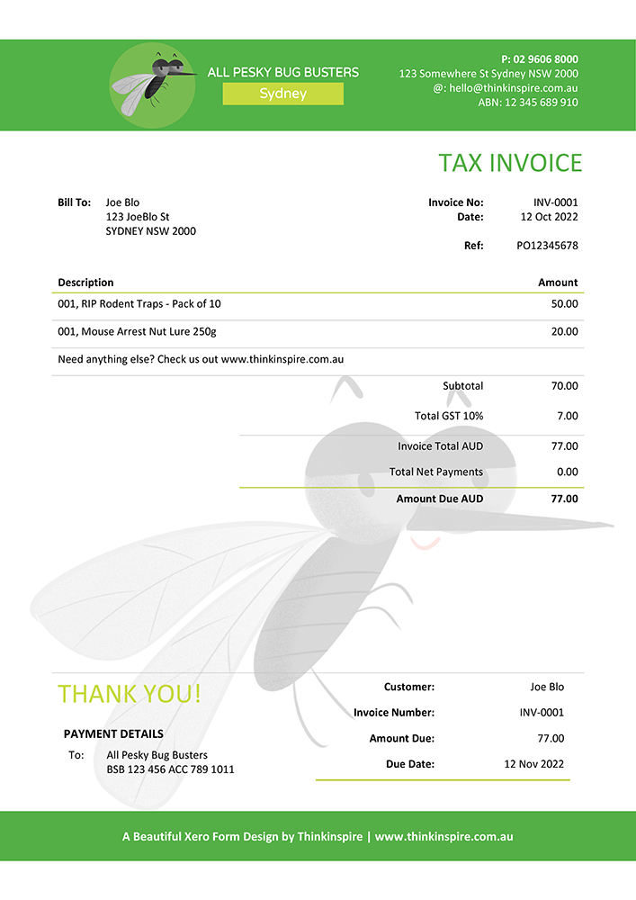 Invoice Settings On Xero